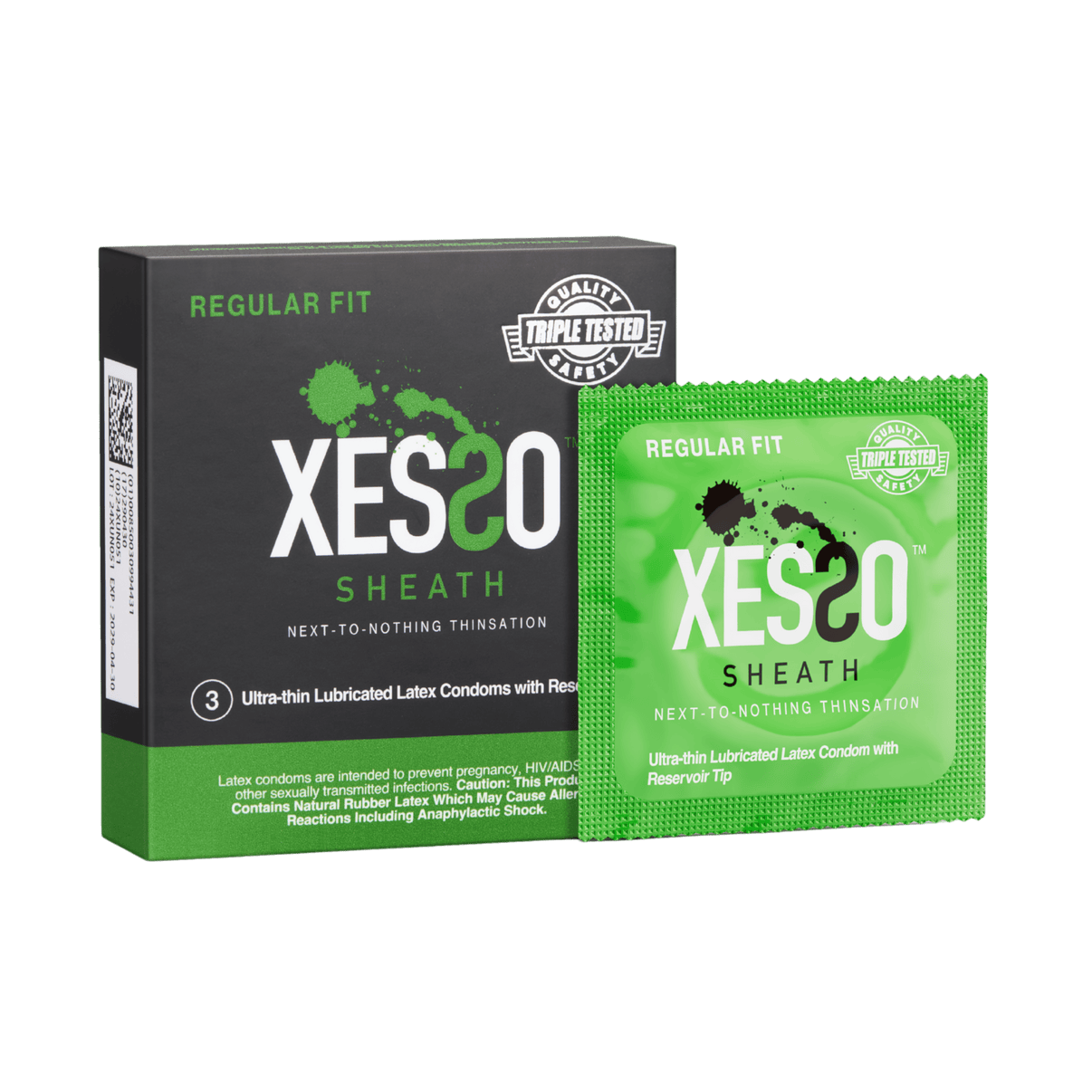 XESSO Sheath Ultra-thin Lubricated Latex Condoms with Reservoir Tip ...